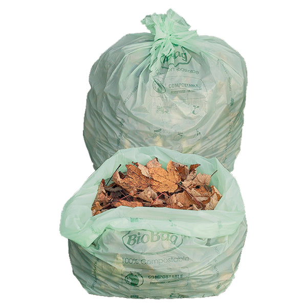 32.5" x 41" x 1 mil Green Eco-Friendly Poly Lawn, Leaf, and Garden Was ...